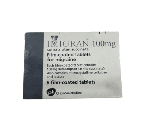 Imigran/sumatriptan succinate 100mg-6 film Tablets - Ehealth Kenya