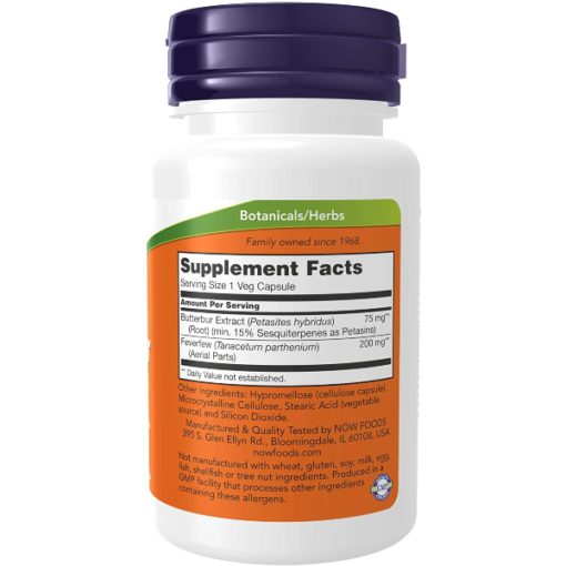 Now butterbur Extract 75mg with feverfew 60 veg capsules - Ehealth Kenya